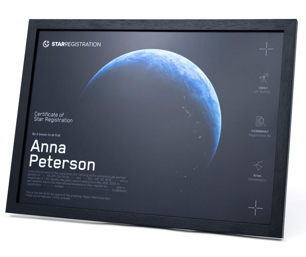 Name A Star Gift - Standard Star Registration | StarRegistration.net